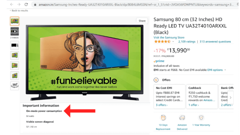LED TV Power Consumption Calculator - Lets Save Electricity